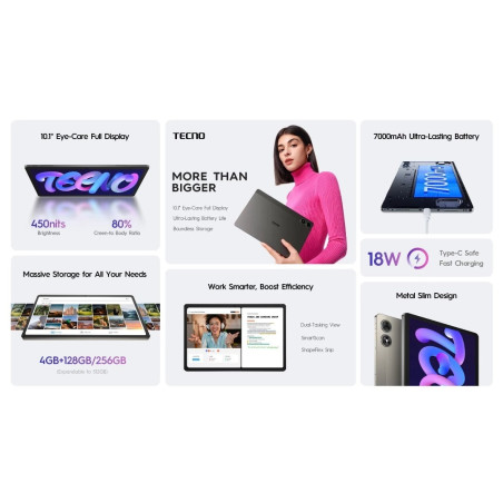 Vente Tablette Tecno Megapad 10 4G (4Go/128Go) en Côte d’Ivoire