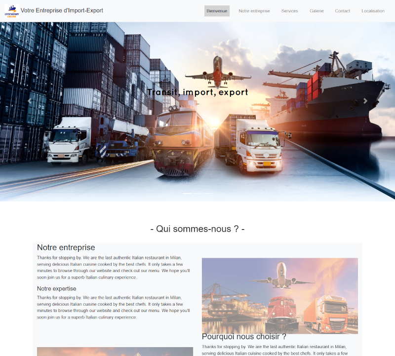 Modèles de site internet 1-Page à 15.000 F CFA